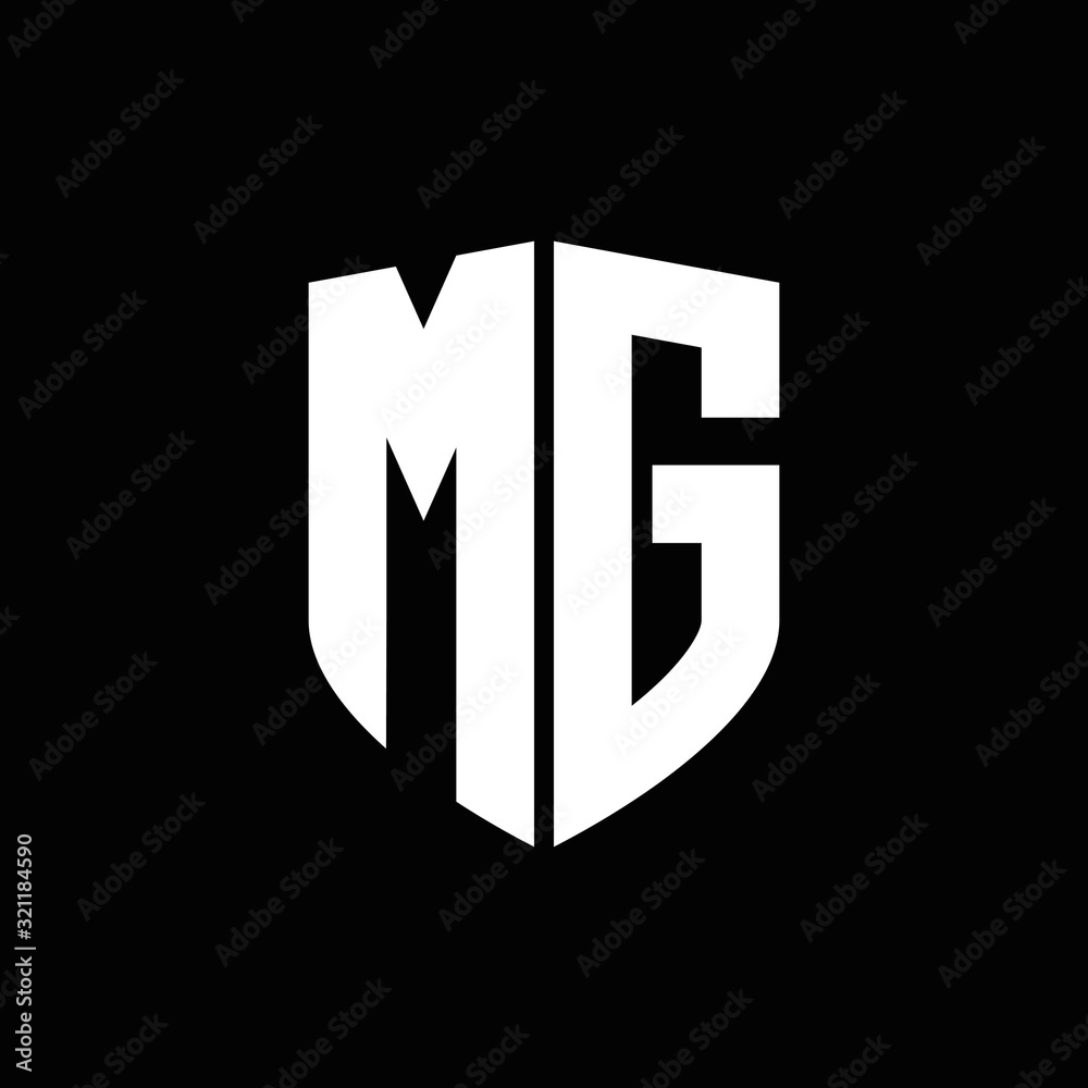 MG logo monogram with shield shape design template Stock Vector | Adobe ...