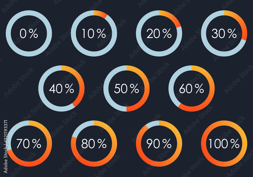 Vetor De Percentage Pie Chart Set From 1 To 10 Percent Diagram Circle vetor-de-percentage-pie-chart-set-from-1-to-10-percent-diagram-circle