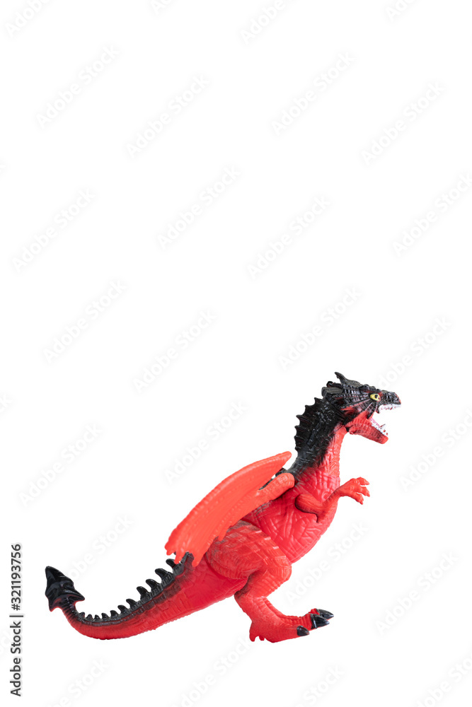 Red Dragon on white background side view (With Work paths) Stock Photo ...