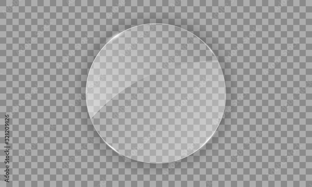 Vector glass ellipse on a transparent background. Transparent mirror ...