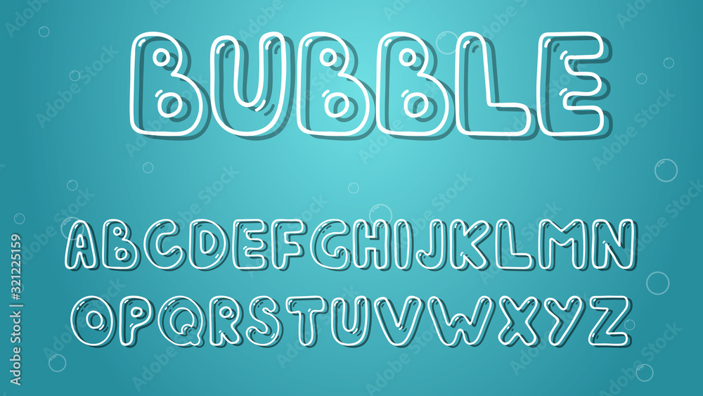 Vector of stylized bubble font and alphabet Stock Vector | Adobe Stock