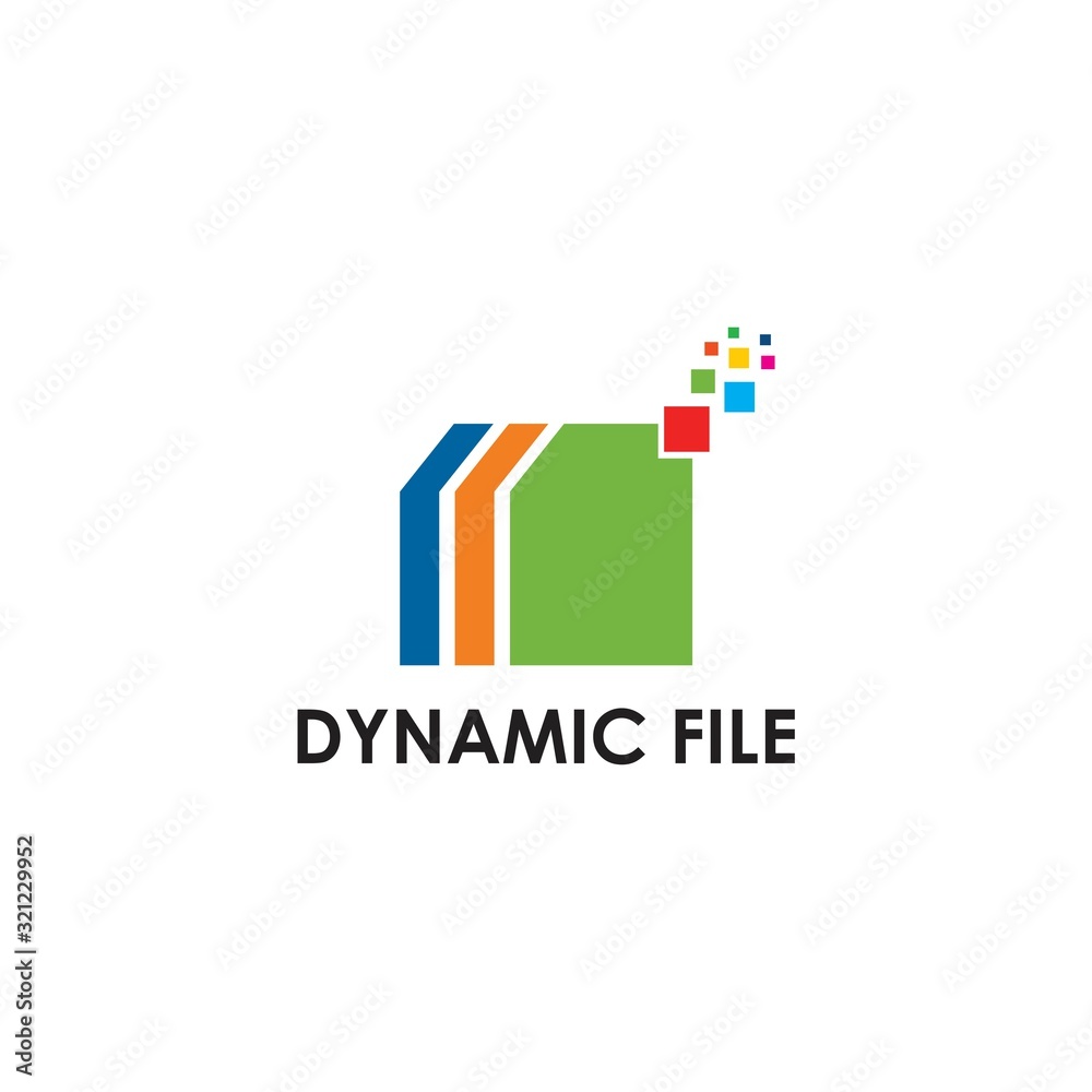 Dynamic File Logo Simple and Templates Stock Vector | Adobe Stock