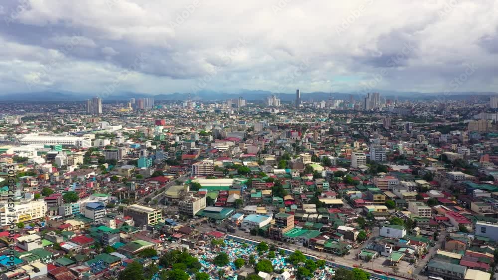 The city of Manila, the capital of the Philippines. Modern metropolis ...