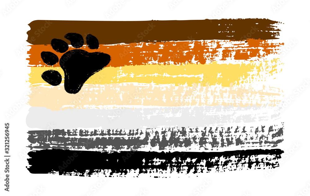 Grunge Bear Brotherhood pride flag. Vector illustration Symbol of gay ...
