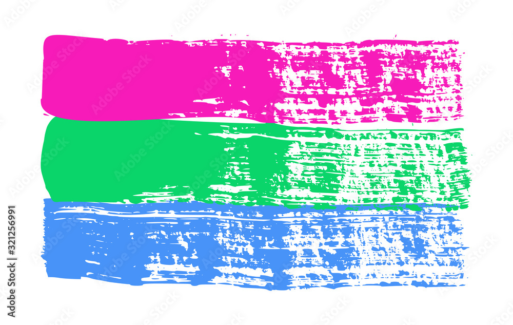 Grunge Polysexual pride flag. Vector illustration Symbol of LGBTQ ...