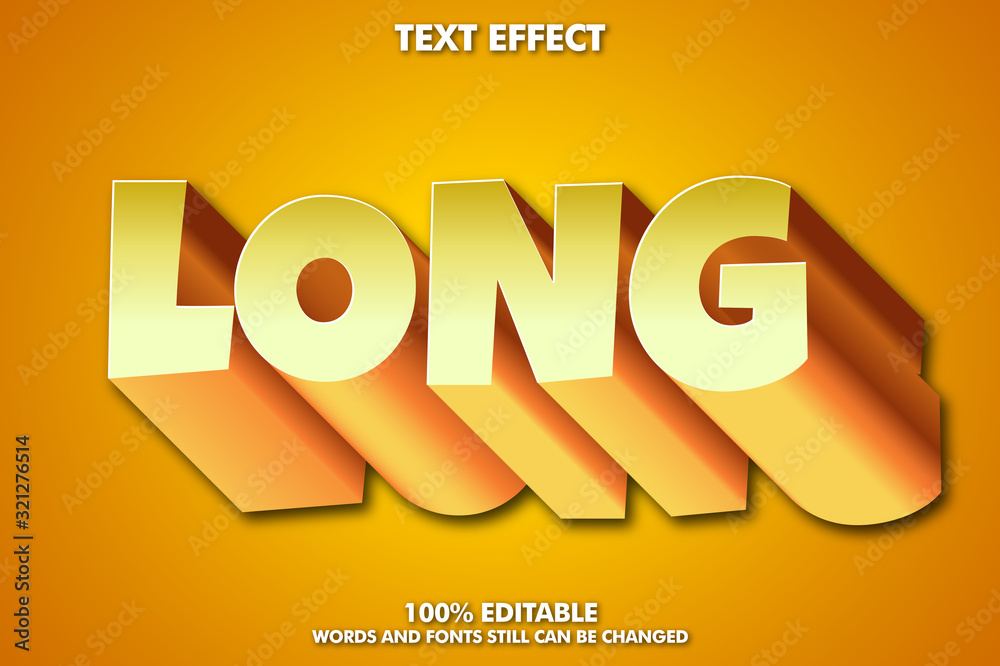 Strong bold cartoon text effect with long extrude Stock Vector | Adobe ...