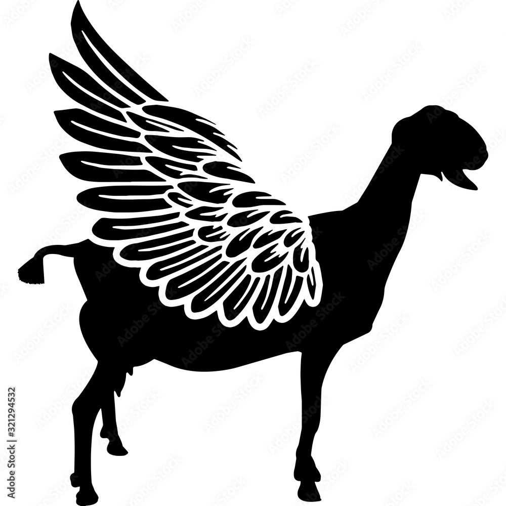 RIP Nubian Goat Memorial With Angel Wings Silhouette Sympathy rip-nubian-goat-memorial-with-angel-wings-silhouette-sympathy