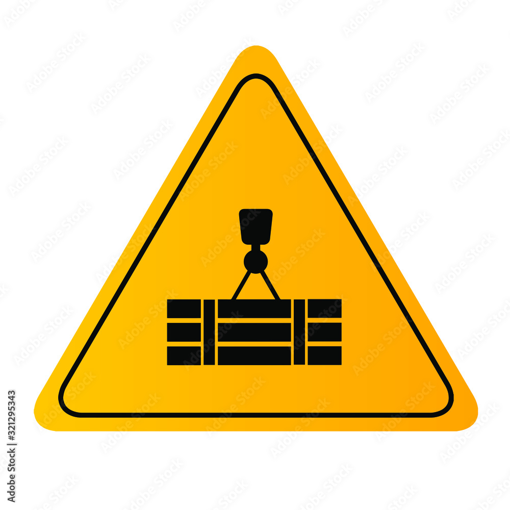 overhead crane hazard triangle warning sign Stock Vector | Adobe Stock