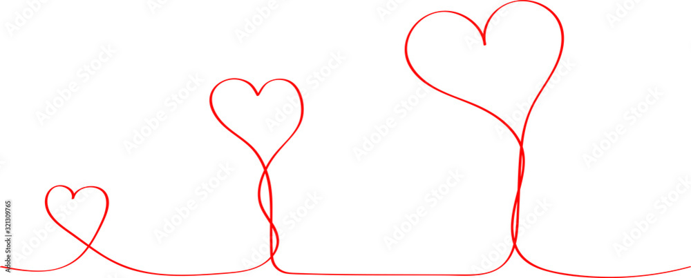 Red heart - outline drawing for an emblem or logo. Template for ...