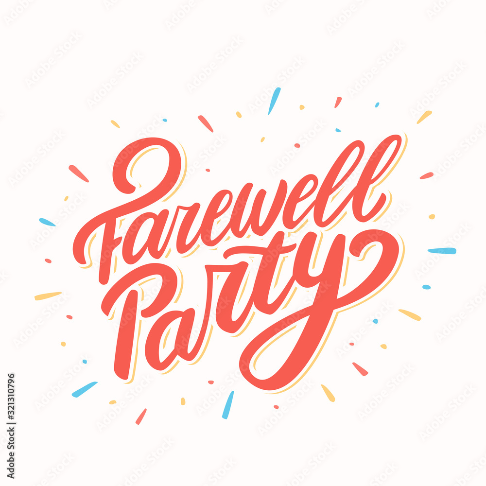 Farewell party. Vector lettering. Stock Vector | Adobe Stock