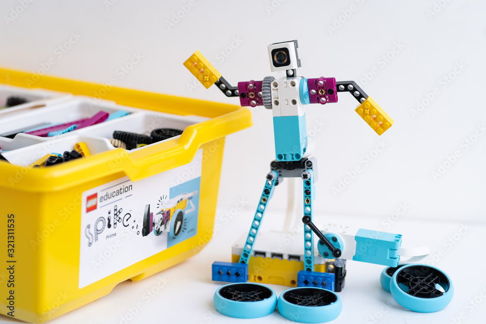 Minsk, Belarus. February, 2020. The new Spike Prime robot, released by ...