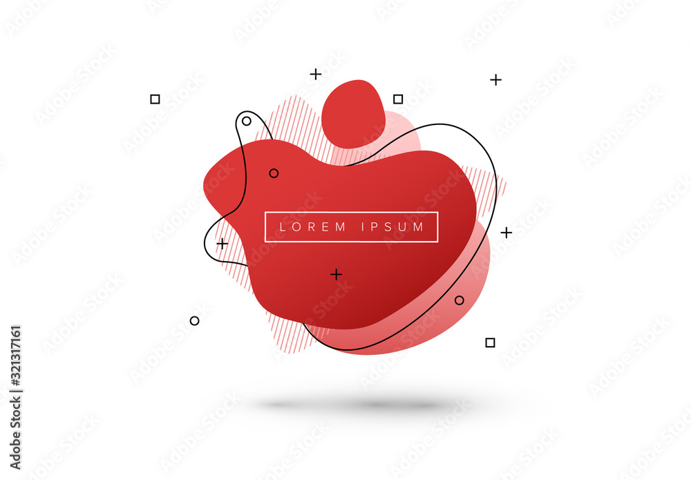 Modern Red Abstract Amoeba Graphic Layout Stock Template | Adobe Stock