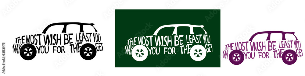 Set collection of Hand lettered vector typography illustration with ...