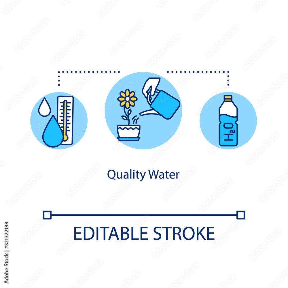 Quality water concept icon. Houseplant care. Soil humidity ...