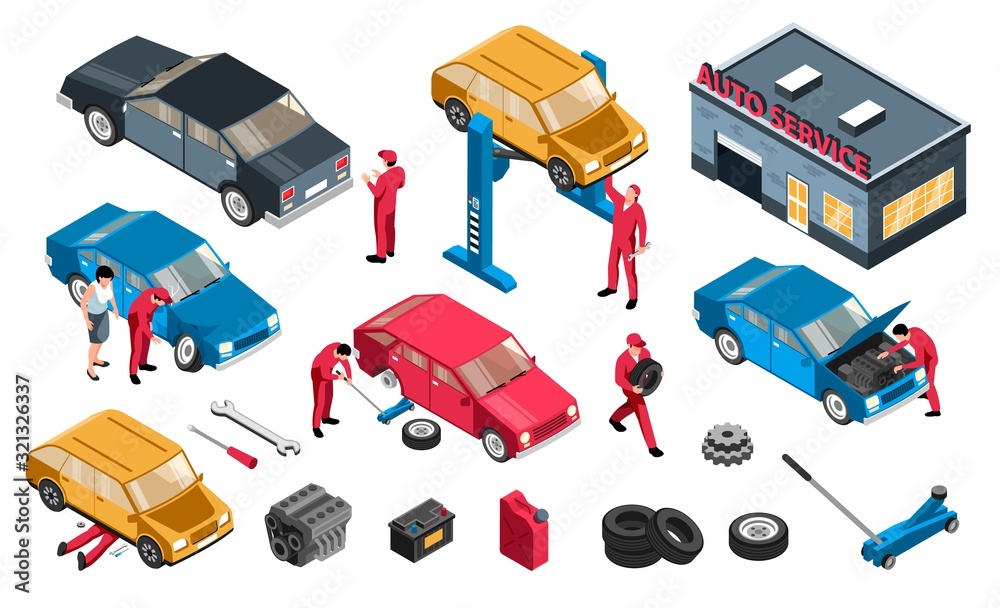 Auto Repair Icon Set Stock Vector | Adobe Stock