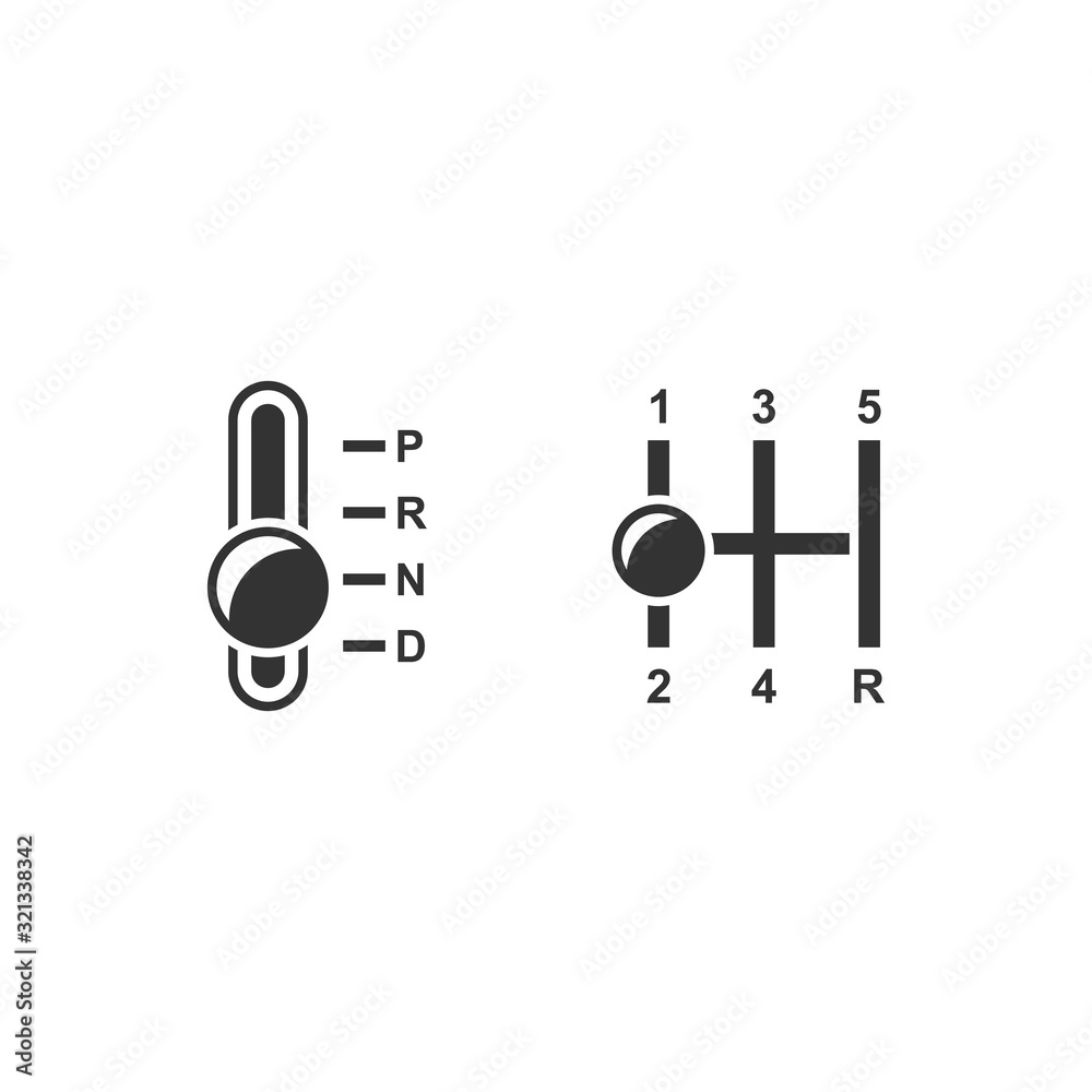 Gear shift set on a white background vector illustration Stock Vector ...
