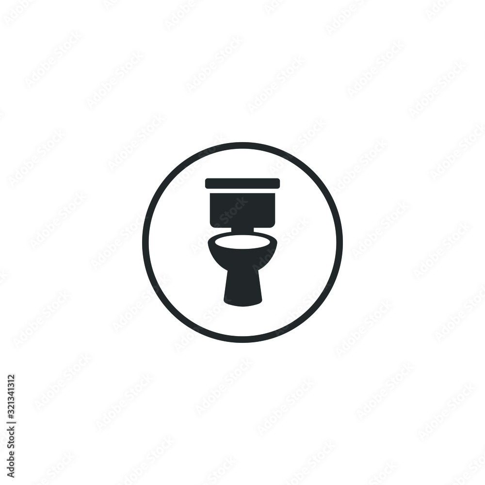 Toilet icon template color editable. Bathroom symbol vector sign ...