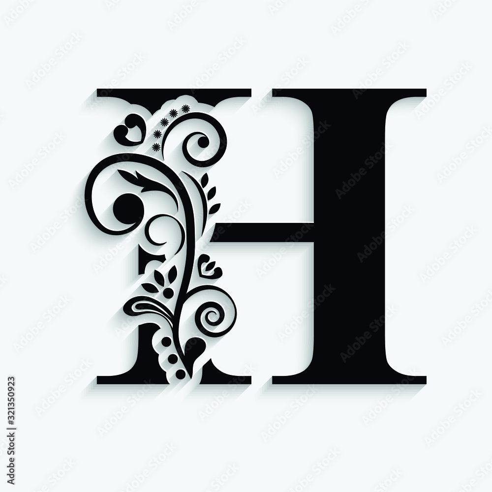Letter H Black Flower Alphabet Beautiful Capital Letters With Shadow Letter H Black Flower Alphabet Beautiful Capital Letters With Shadow
