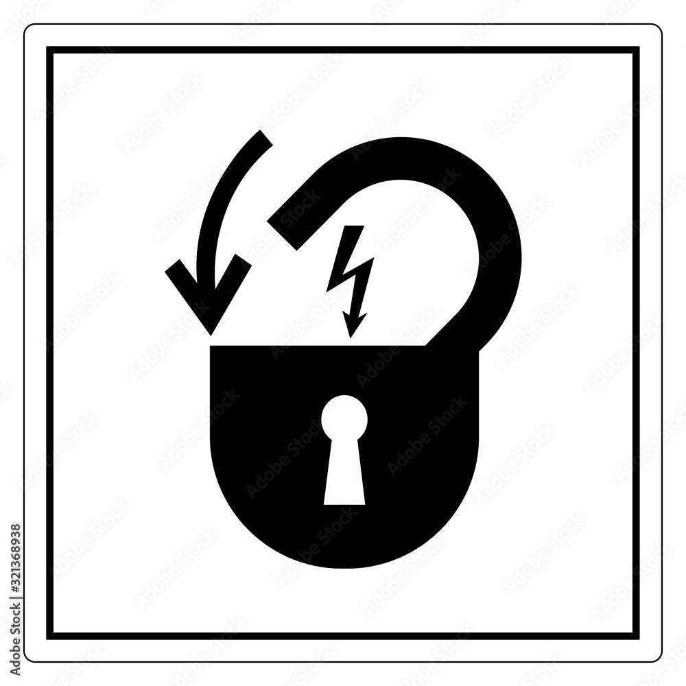 Lock Out Electrical Power Symbol Sign, Vector Illustration, Isolate On ...