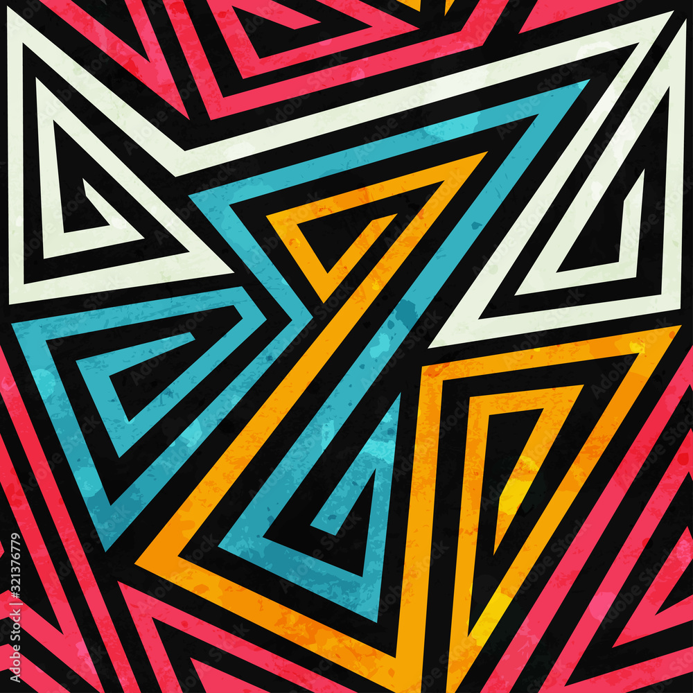 colored labyrinth seamless texture with grunge effect Stock ...