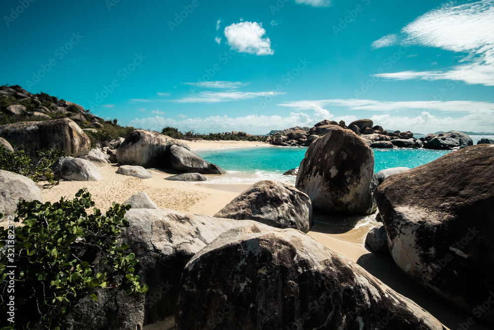 The Baths in Virgin Gorda BVI with rock formations that are beautifully ...