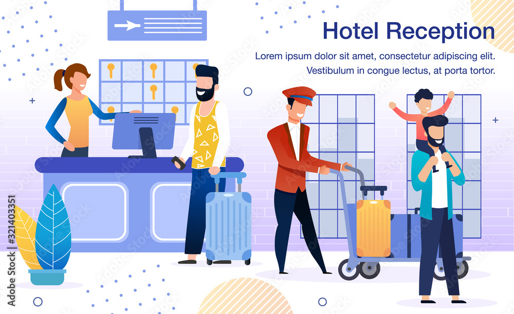 Luxury Hotel Services Trendy Flat Vector Advertising Banner, Promo ...