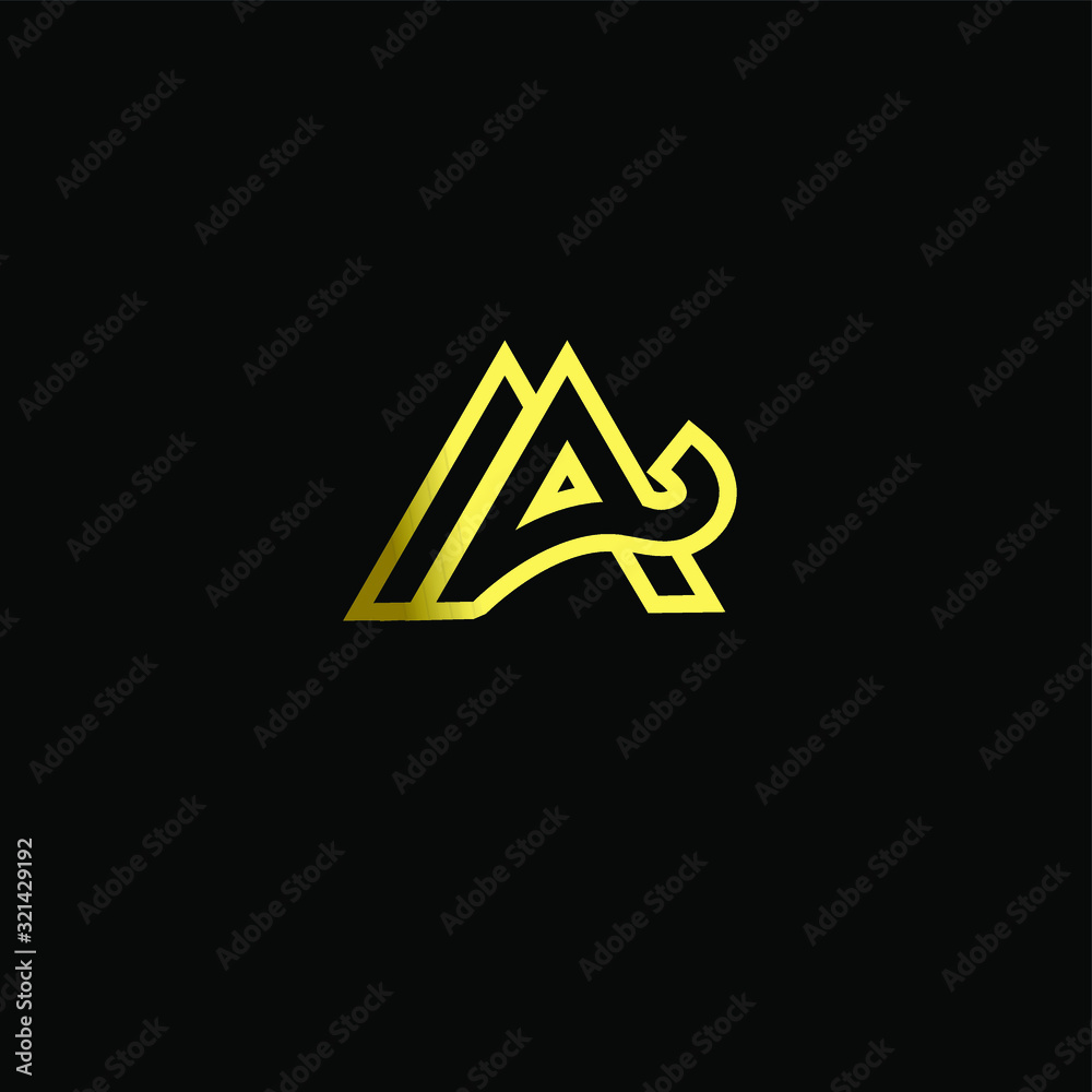 Gold AA simple letter luxury logo design with black background Stock ...