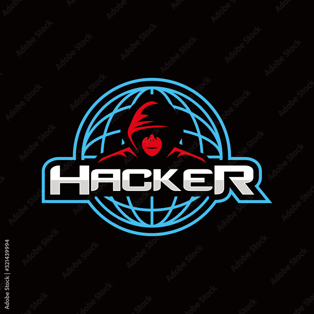 Hacker gaming logo template. Hacker e sport vector. hacking, anonymous ...