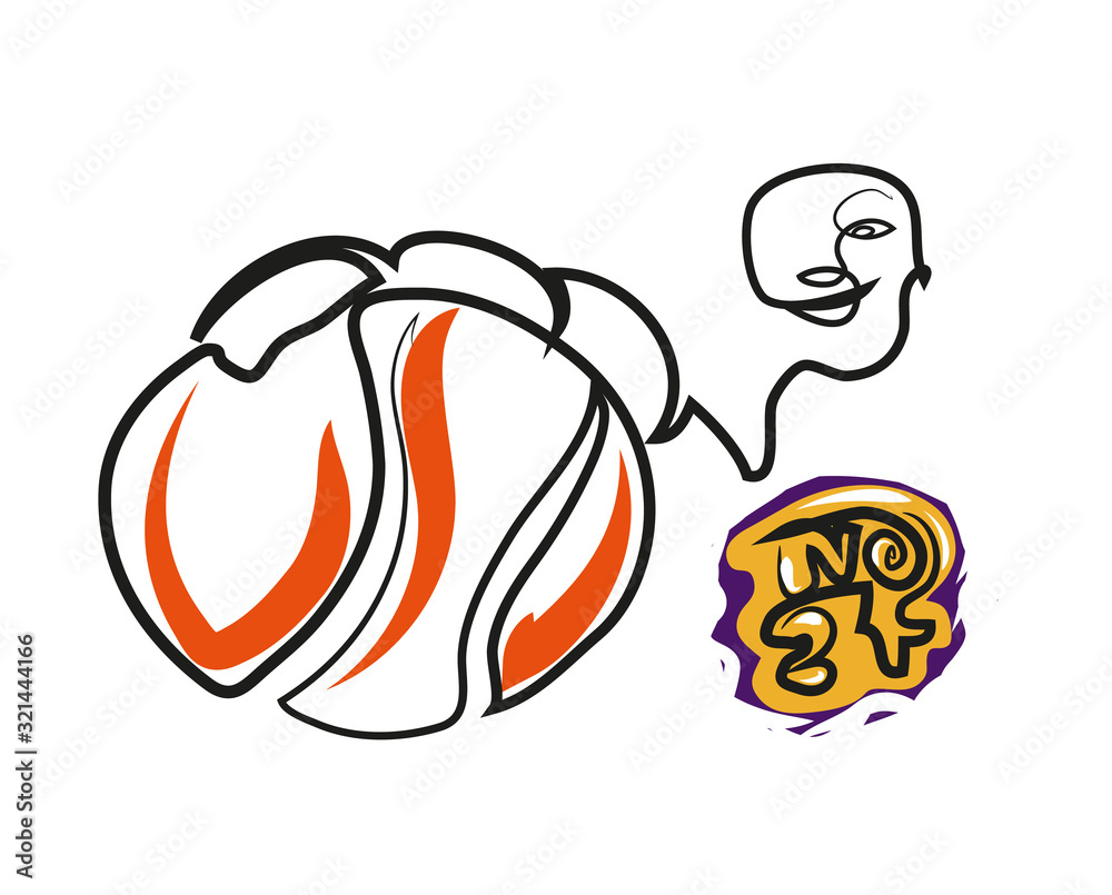 One continuous line drawing of kobe bryant. Simple line art drawing of ...