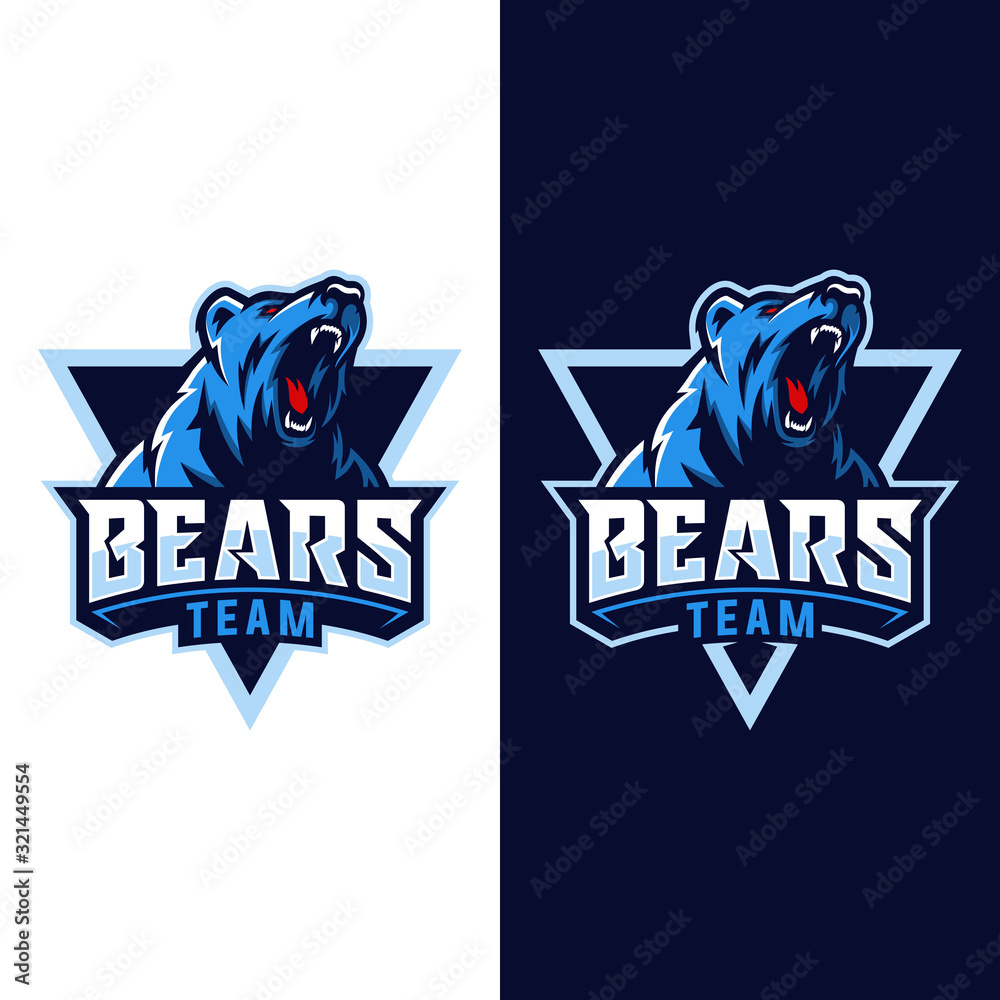 Modern professional grizzly bear logo for a sport team Stock Vector ...