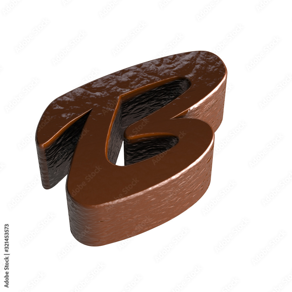 Sweet Yummy Chocolate Candy Alphabet. 3D Render of Letter B Isolated on ...