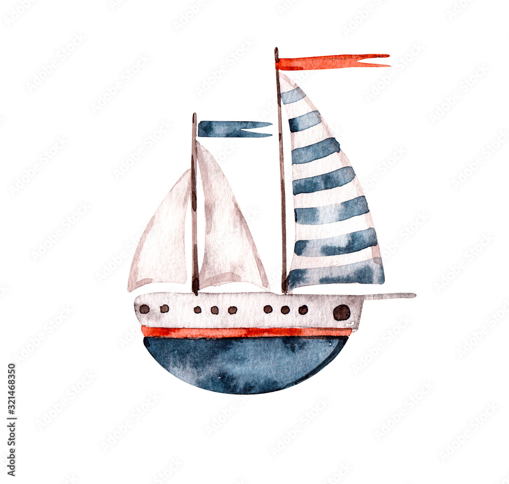 Blue Baby Sailboat Clipart