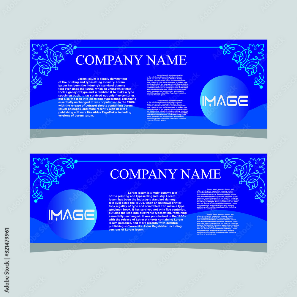 Set templat web desain spanduk abstrak, spanduk web header horisontal ...