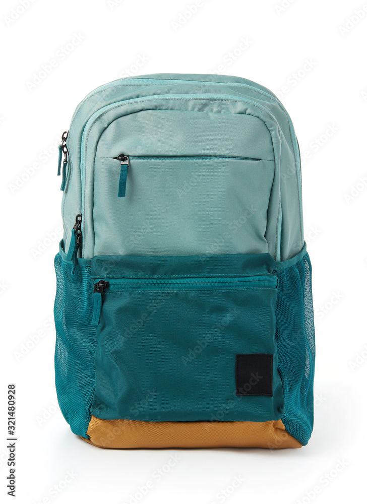 Backpack on white background Stock Photo | Adobe Stock
