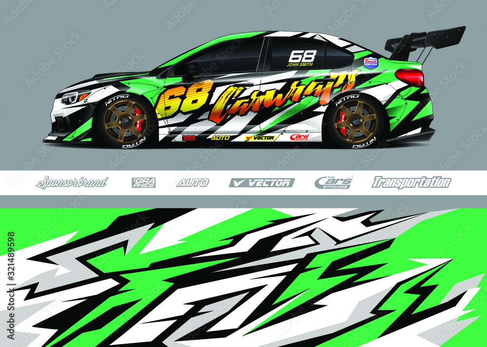 Race car livery design vector. Graphic abstract stripe racing ...
