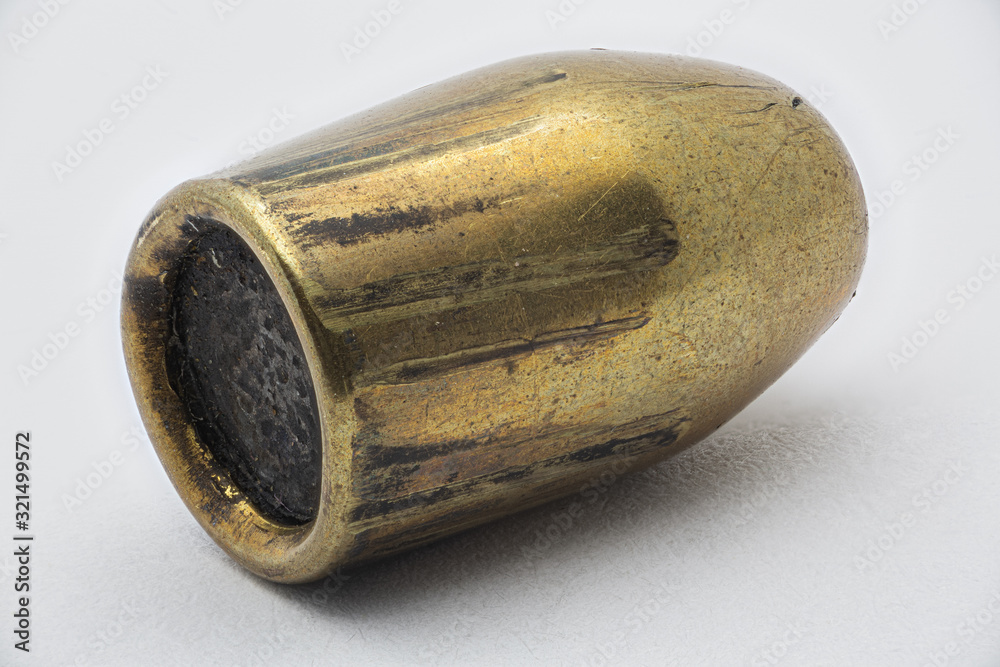 Close up, Forensics ballistics rifling marks on bullet also known as ...