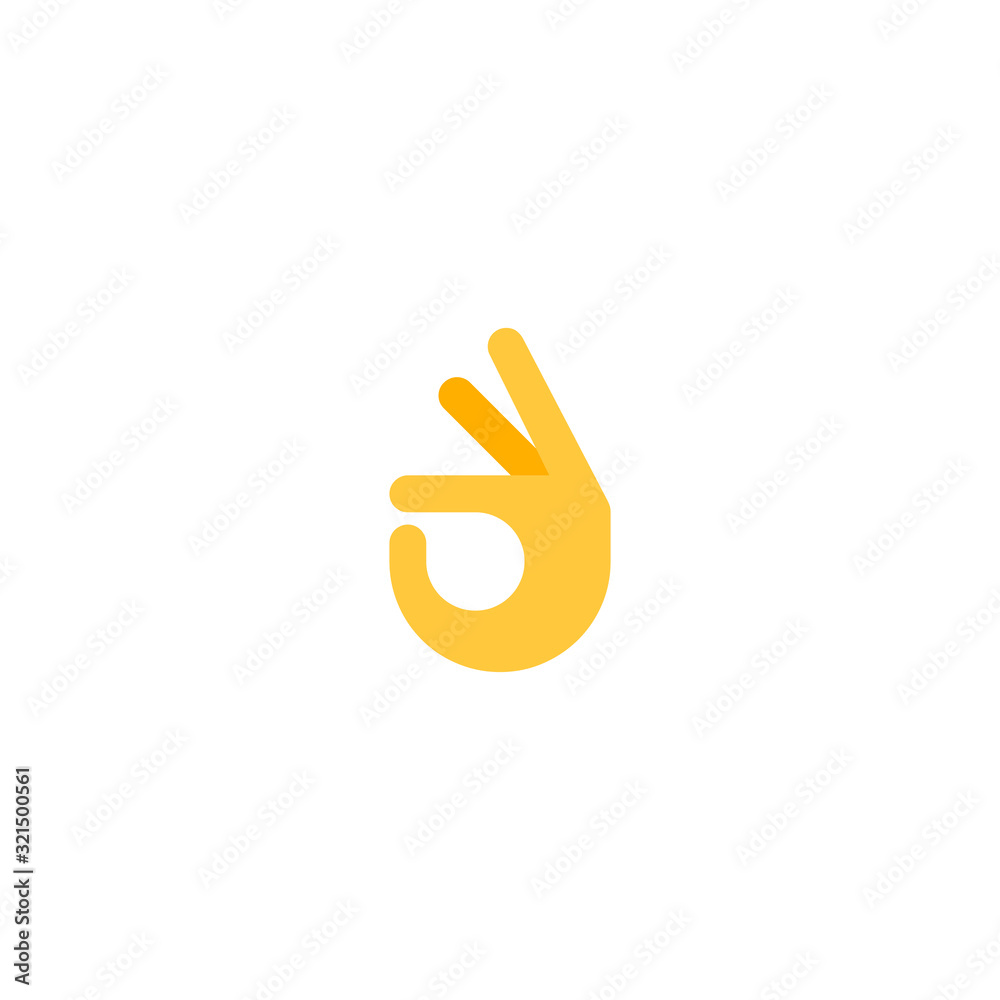 OK Hand vector flat icon. Isolated ok hand gesture emoji illustration ...