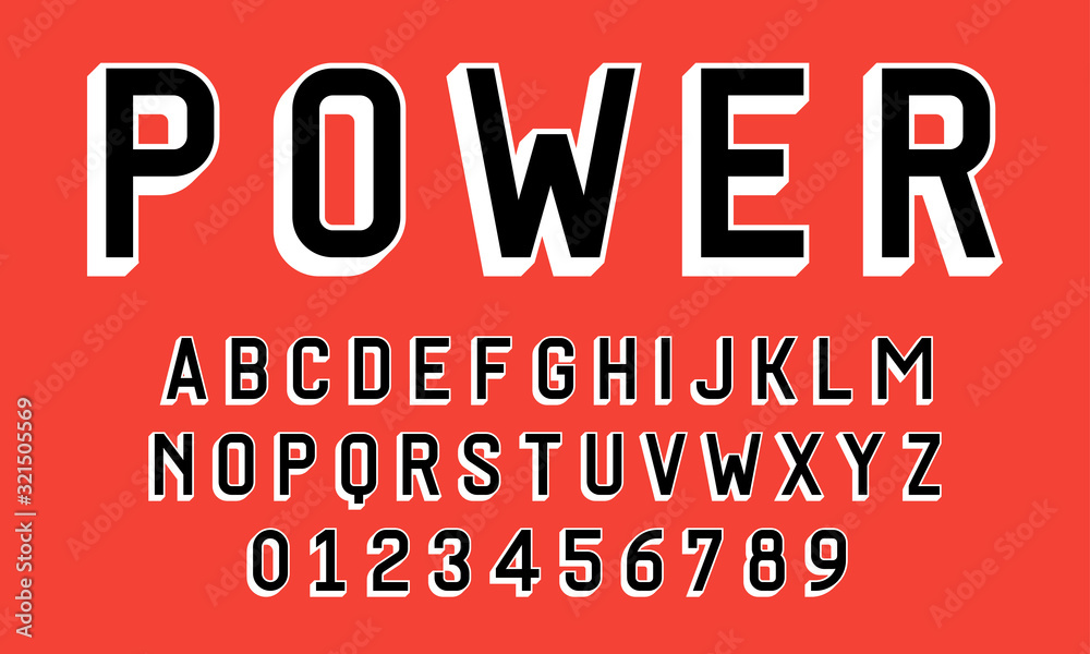 Set of alphabets font letters and numbers modern with 3D concept vector ...