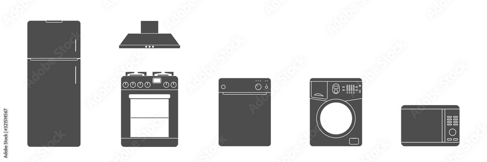 Household Appliances icon. White Goods. Vector illustration. Stock ...