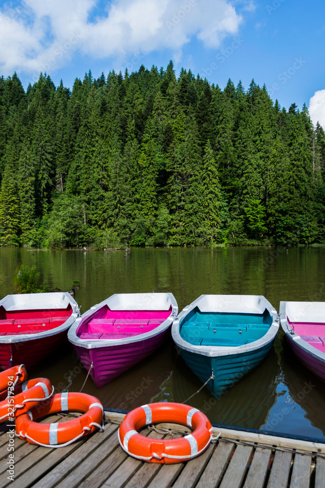 Red Lake (also known as Lake Ghilcoş or the Killer lake) is a natural ...