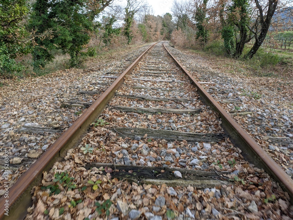 Chemin de fer et rail désafecté transport de marchandise et rouillé ou ...