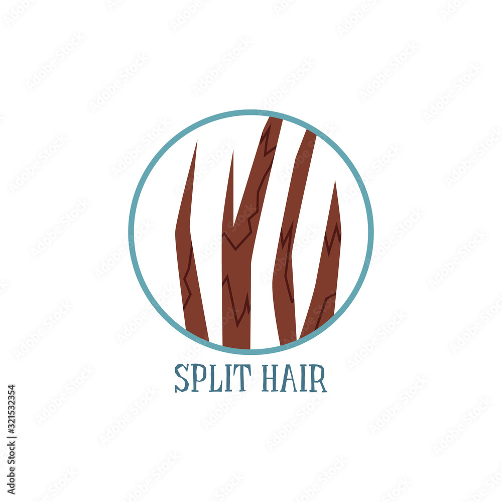 Split hair condition icon or symbol, flat vector illustration isolated ...