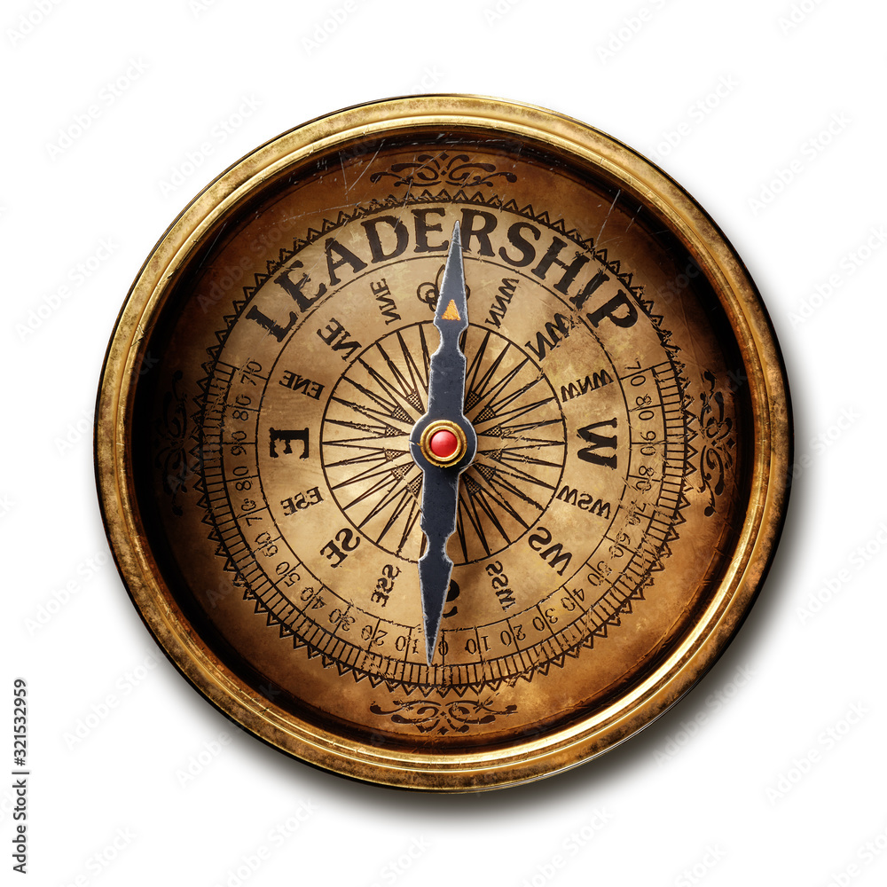 Vintage brass compass isolated on white background Stock Illustration ...