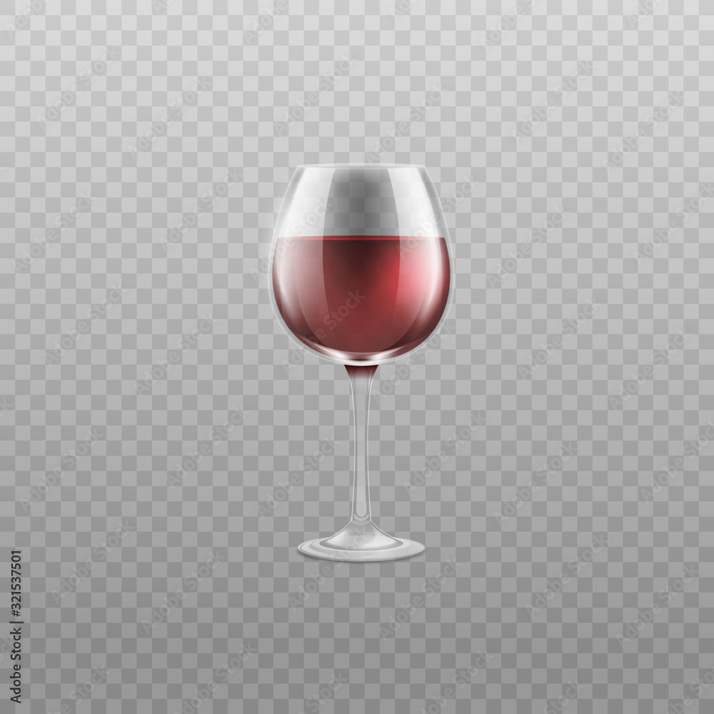 Realistic glass of red wine isolated on transparent background Stock ...