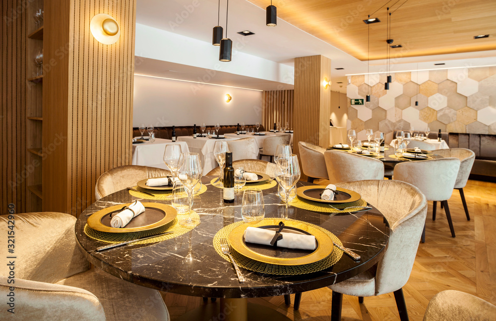 Interior of a fancy restaurant Stock Photo | Adobe Stock