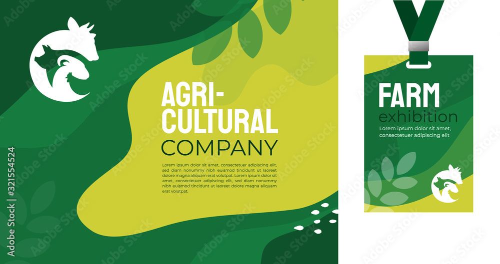 Vetor de Design template for farming, agriculture, livestock business ...