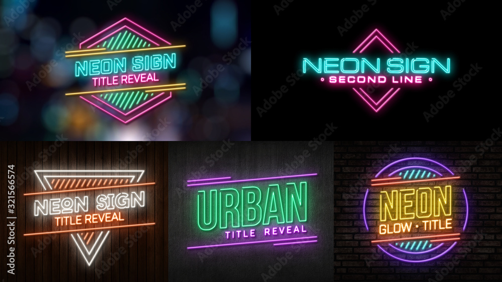 Neon Sign Title Reveal Stock Template | Adobe Stock