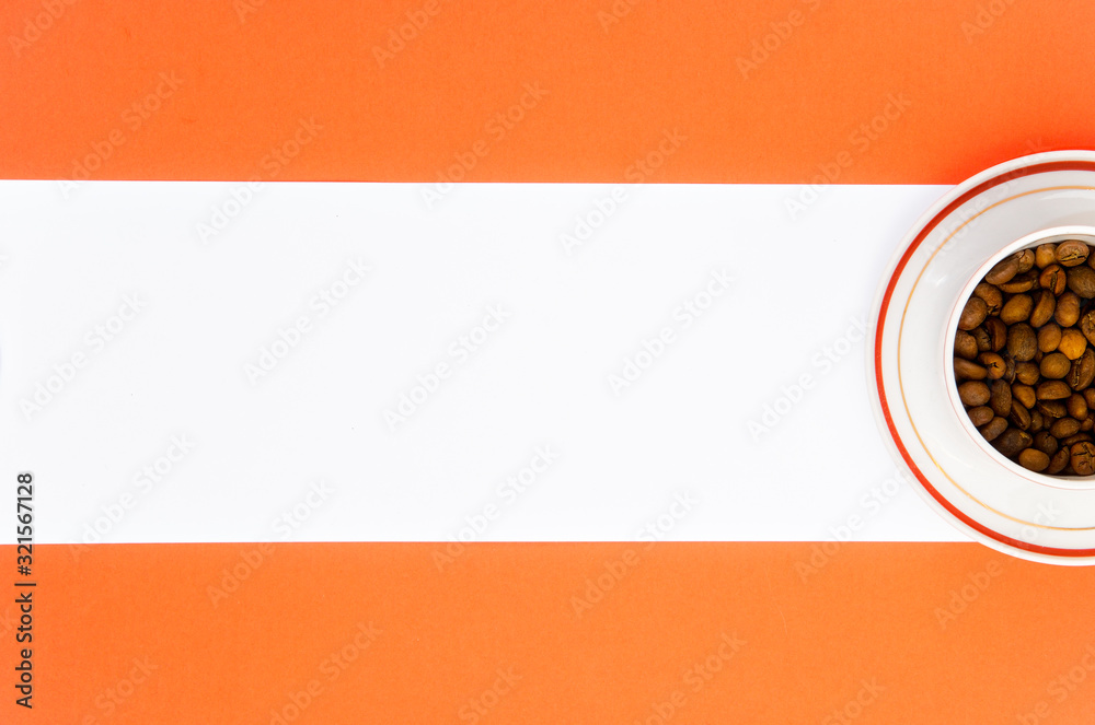 Coffee menu, cafe, restaurant, background with a cup of coffee beans ...