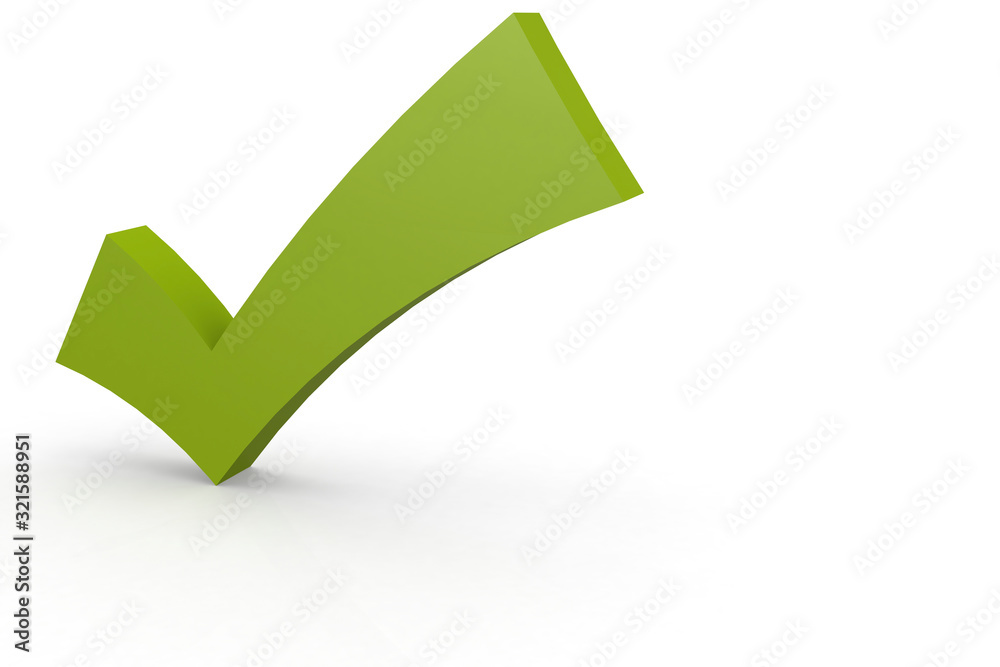 Poster Green check mark isolated on white background – Wall Art | UkPosters