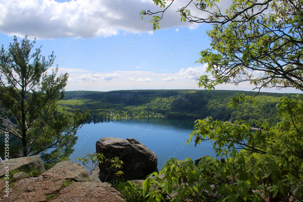 Beautiful Wisconsin late spring nature background. Areal view on the ...